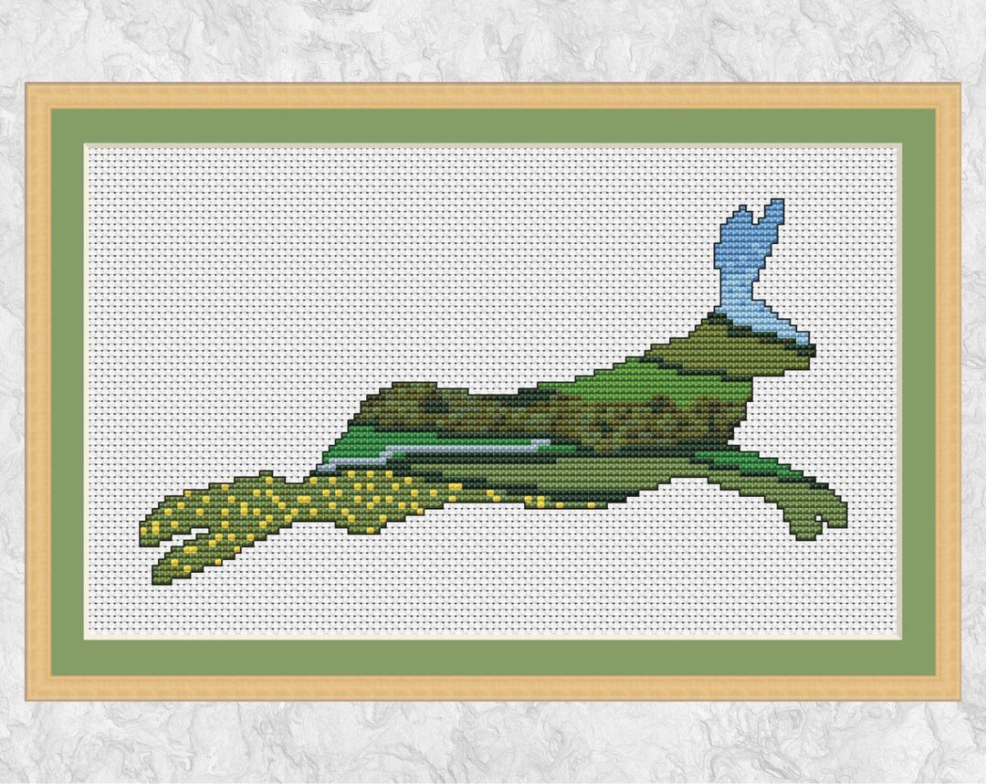Hare Cross Stitch Pattern, Modern Easter Cross Stitch PDF Printable ...