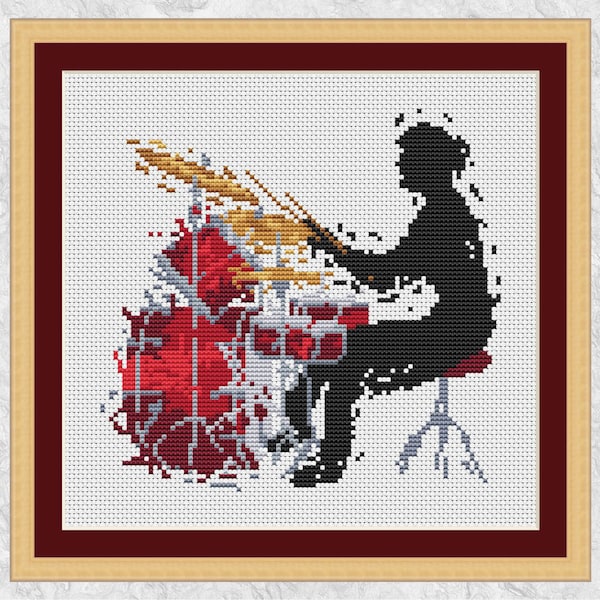 Drum Kit Cross Stitch - Etsy UK