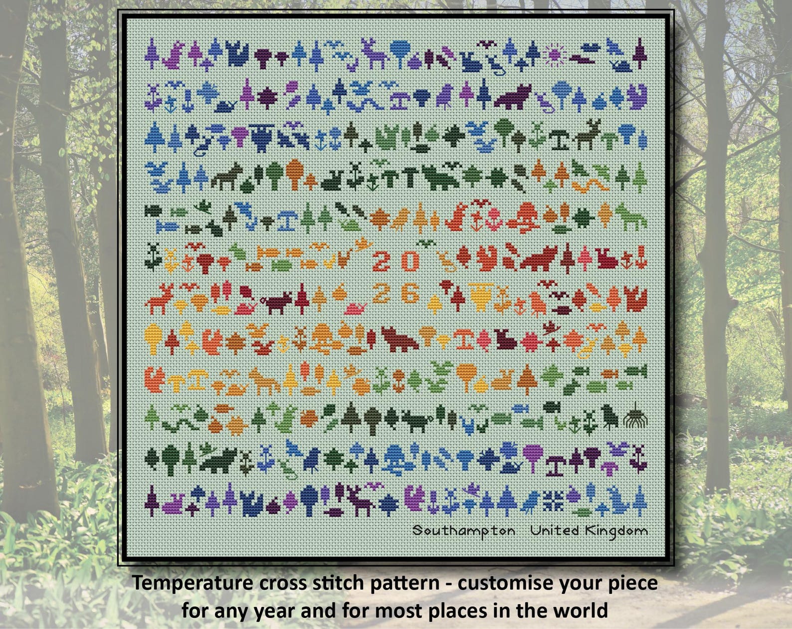 Temperature Cross Stitch Pattern - Temperature Forest Friends ...