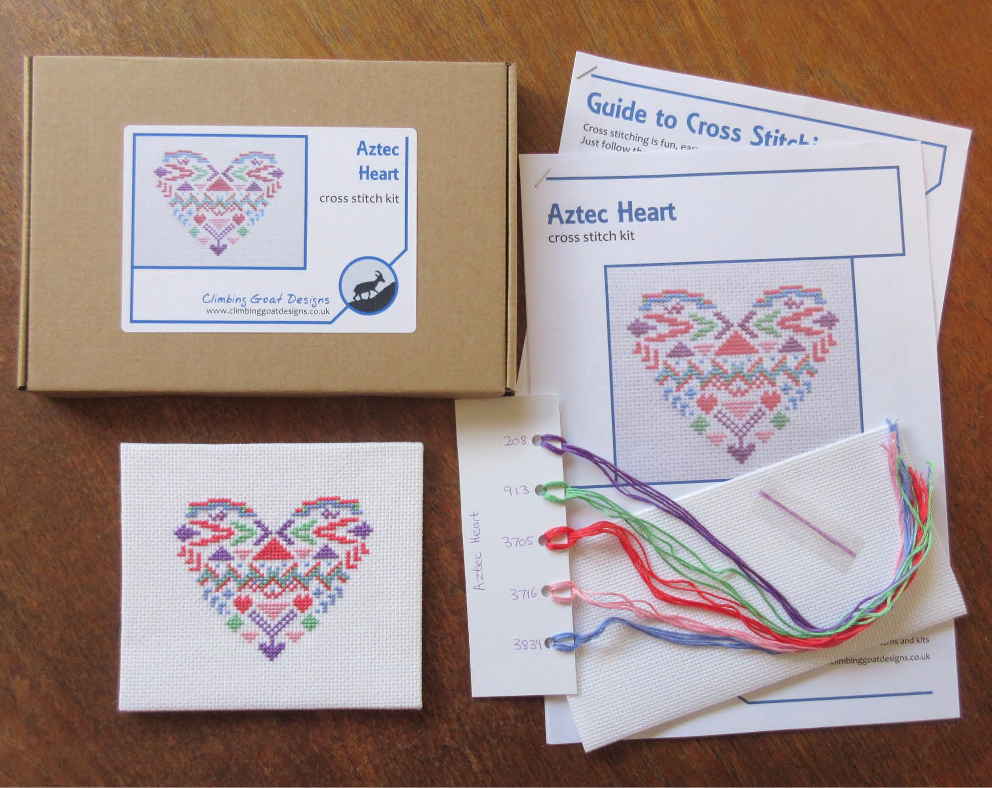 Aztec Heart Cross Stitch Kit Beginner Cross Stitch Kit - Etsy UK