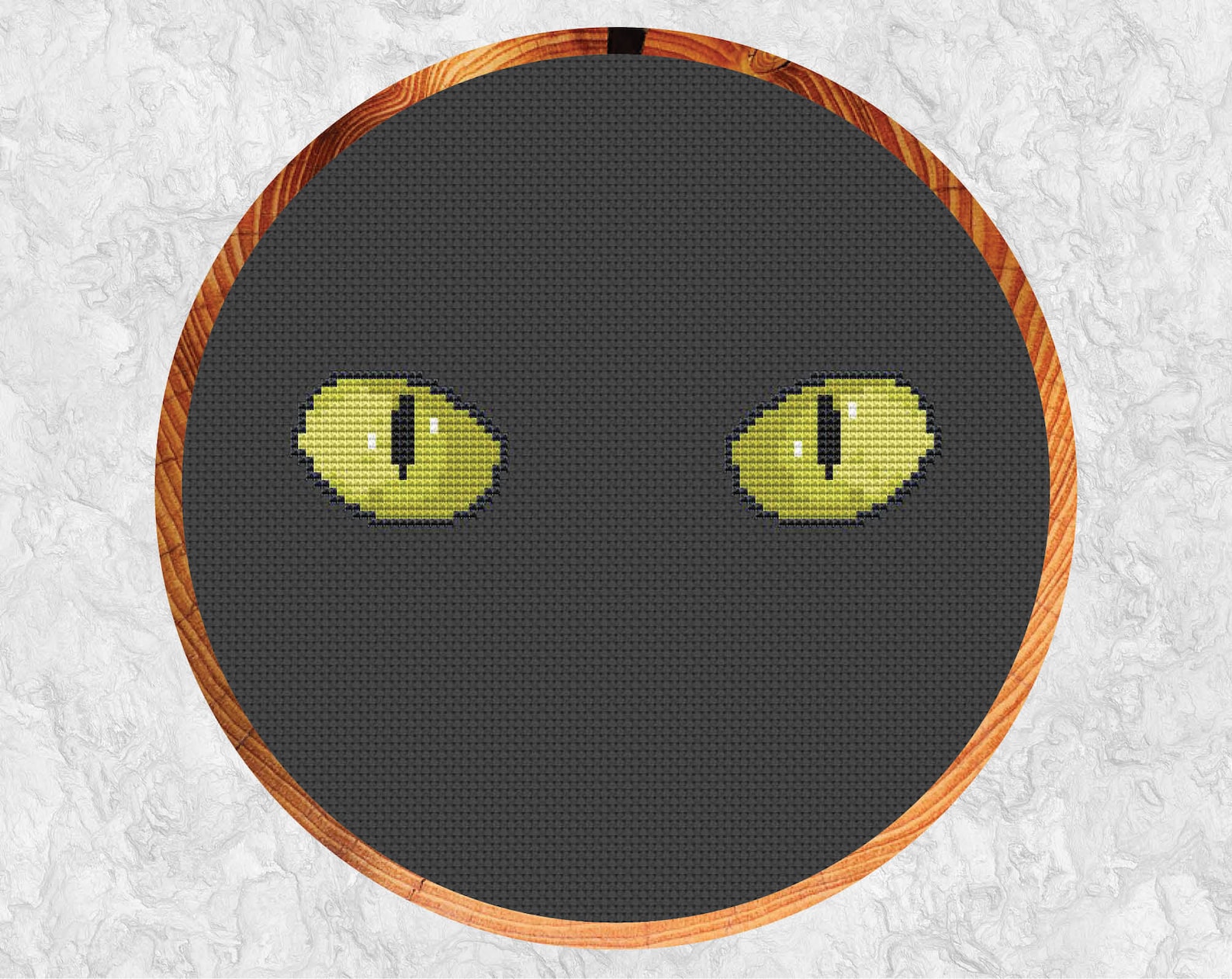Cat's Eyes Cross Stitch Pattern, Fun Quick Pattern for Halloween or Cat ...