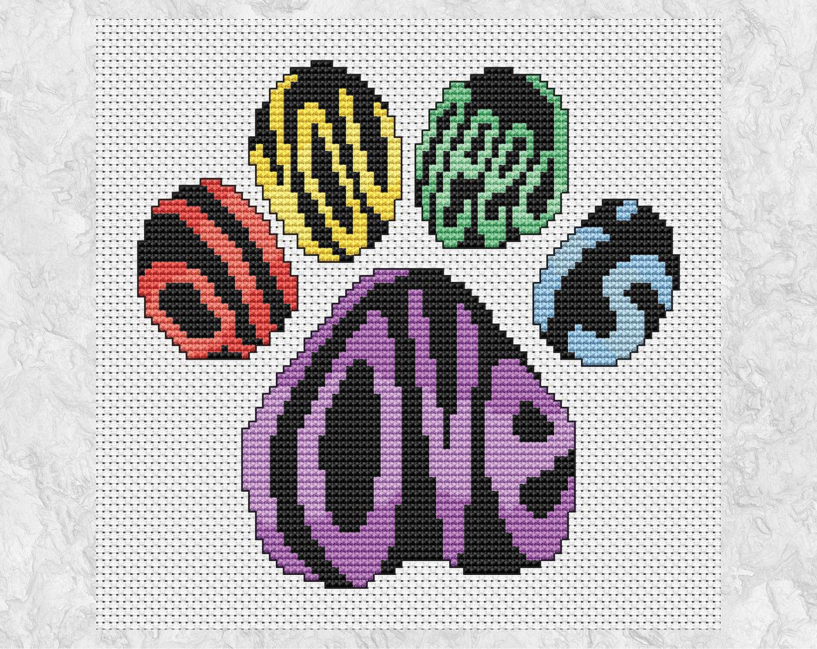 Paw Print Cross Stitch Pattern All You Need is Love Dog or - Etsy