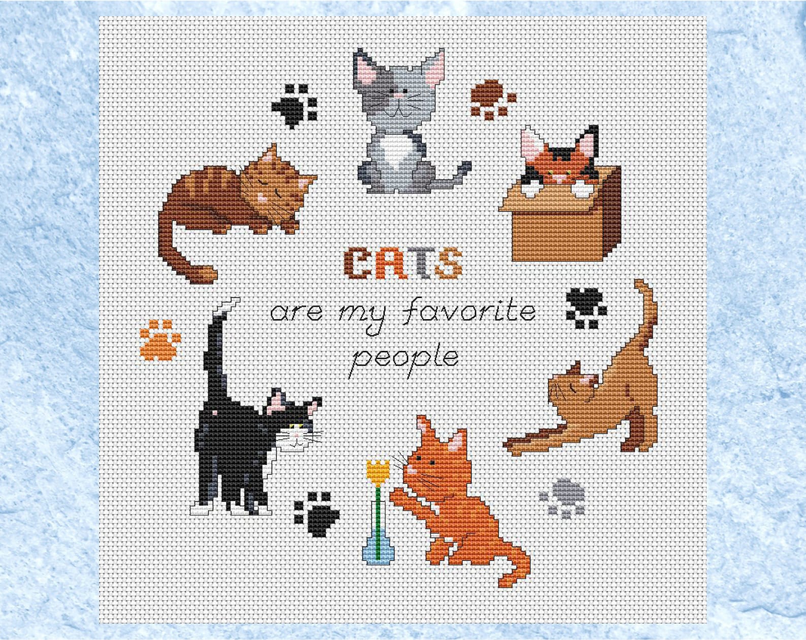 Cats Are My Favourite People Cross Stitch Pattern Fun Chart - Etsy