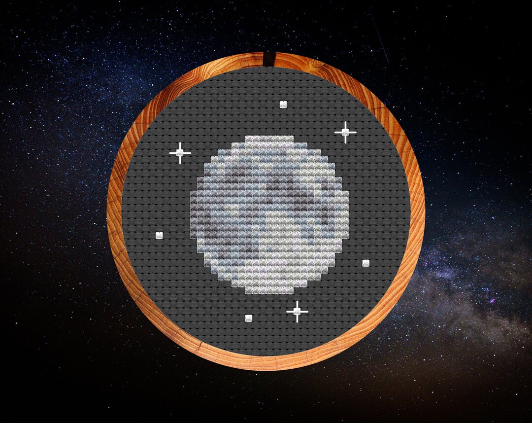 Mini Full Moon Cross Stitch Pattern, Fun Quick Astronomy and Space ...
