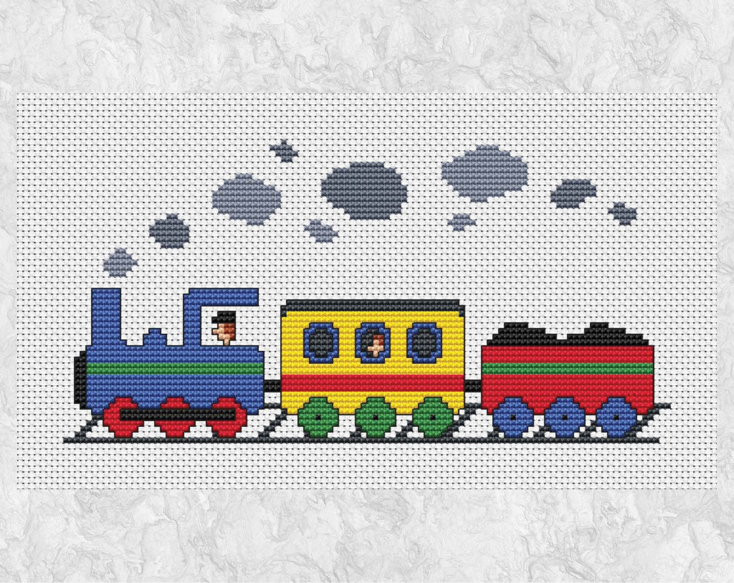 Steam Train Cross Stitch Pattern PDF, Printable Counted Cross Stitch ...
