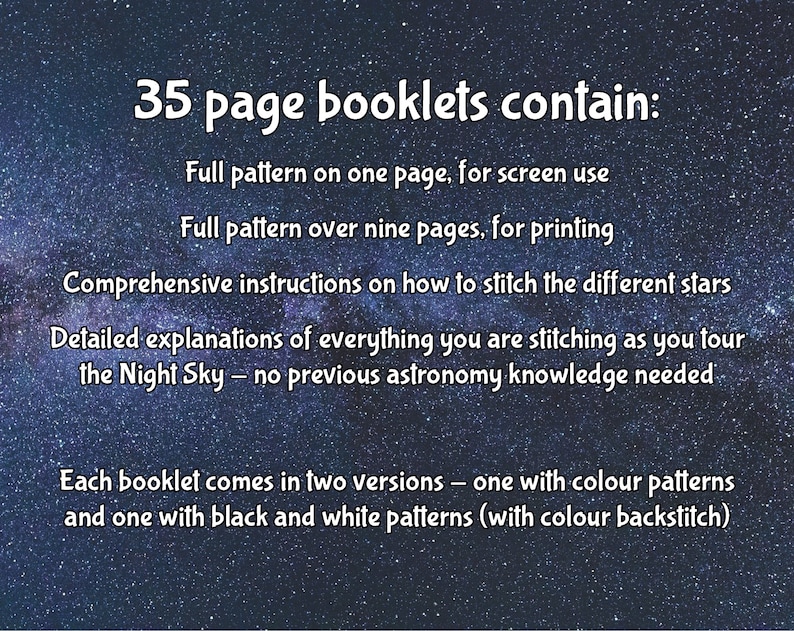 Wonders of the Night Sky Cross Stitch Pattern, Constellations and Stars ...