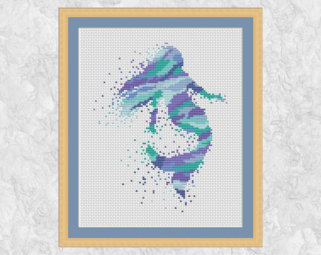 Mermaid Cross Stitch Pattern, Modern Watercolour Magical Creature ...