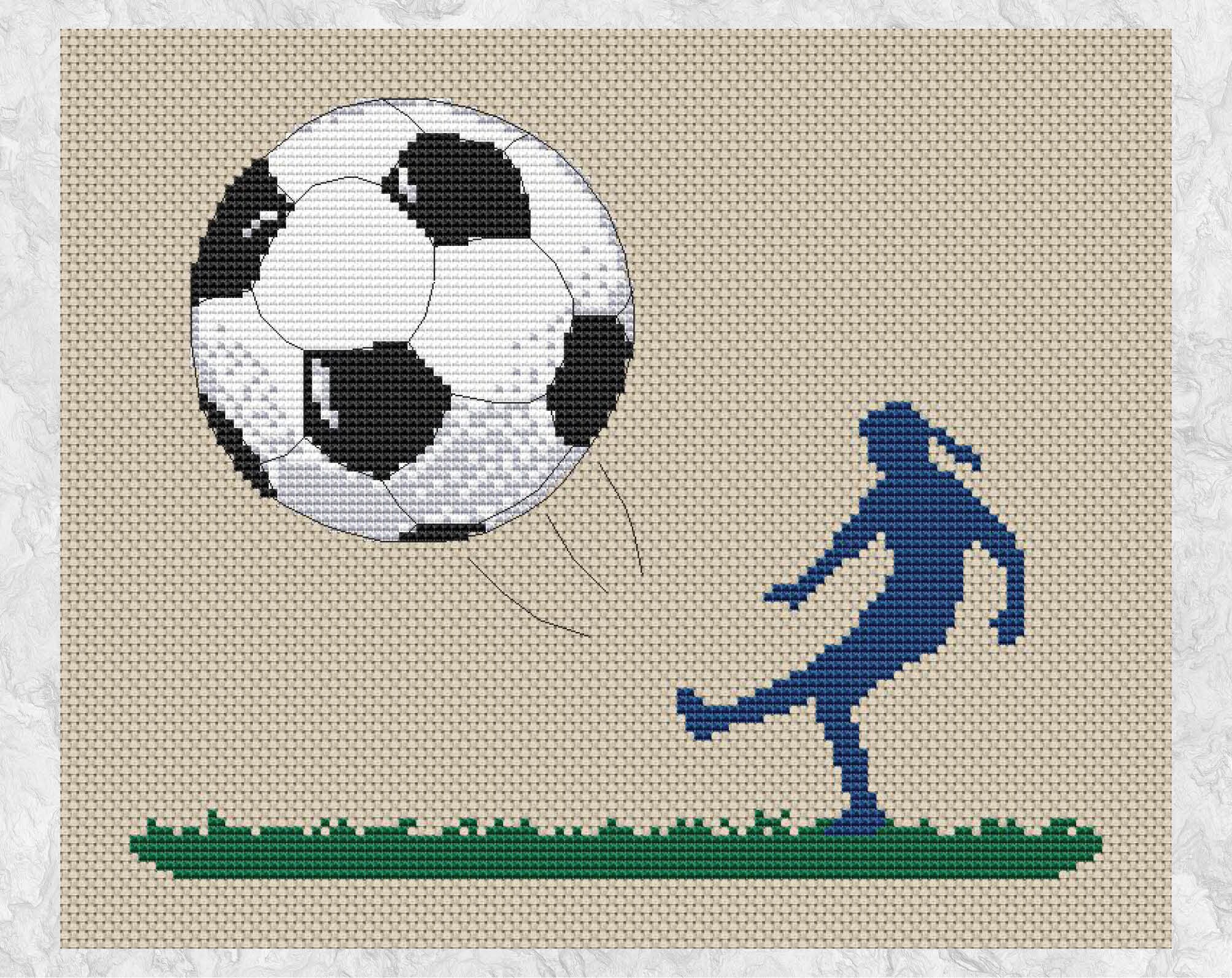 Football Cross Stitch Pattern male and Female Sport Cross - Etsy