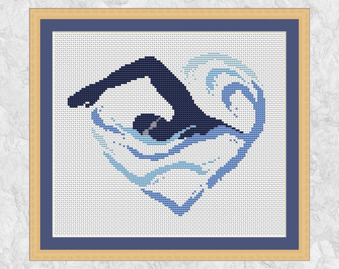 Swimming Cross Stitch Pattern, Gift for Swimmer, Sport Heart Chart ...