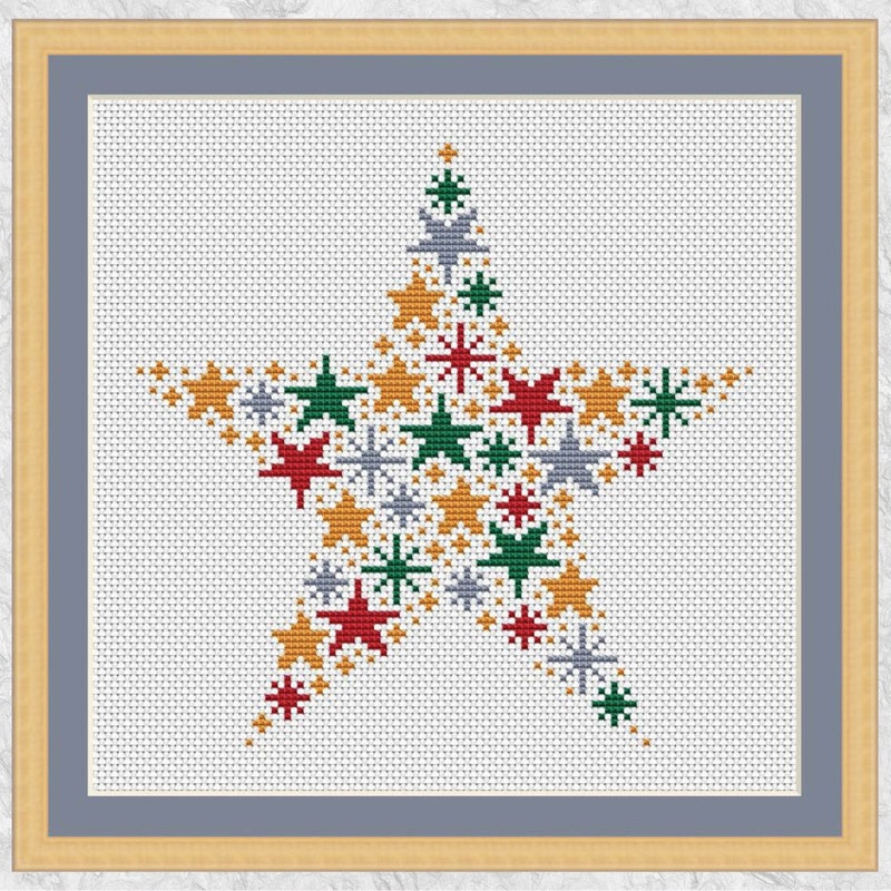 Christmas Star Cross Stitch Pattern - Etsy