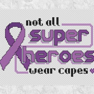 Awareness Ribbon Cross Stitch Pattern, Modern Inspirational Design, Not ...