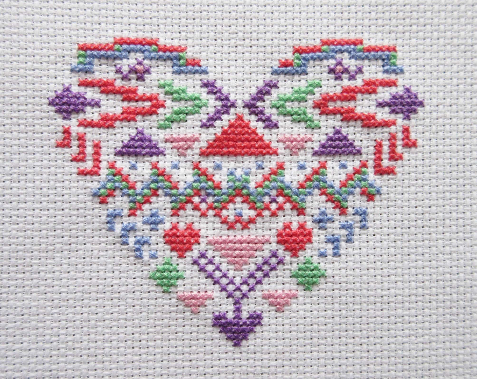 Aztec Heart Cross Stitch Kit, Beginner Cross Stitch Kit, Modern ...