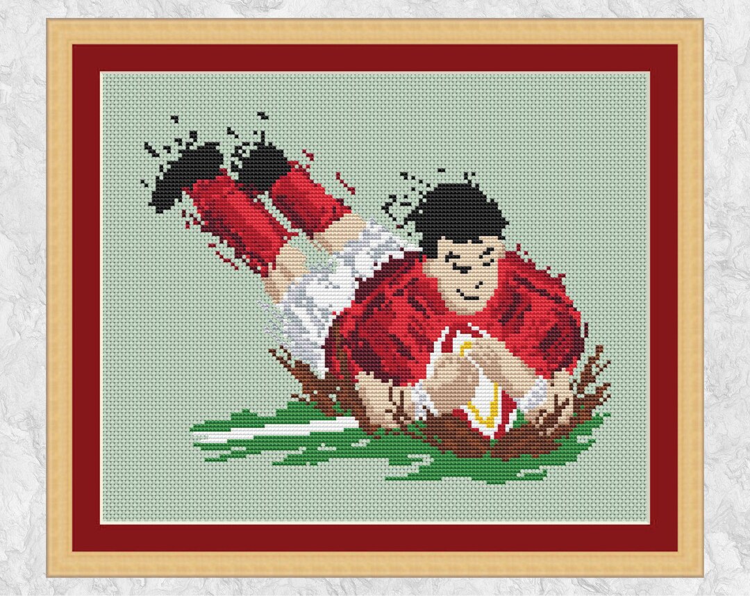 Splattered Paint Rugby Player Cross Stitch Pattern, Sport Chart ...