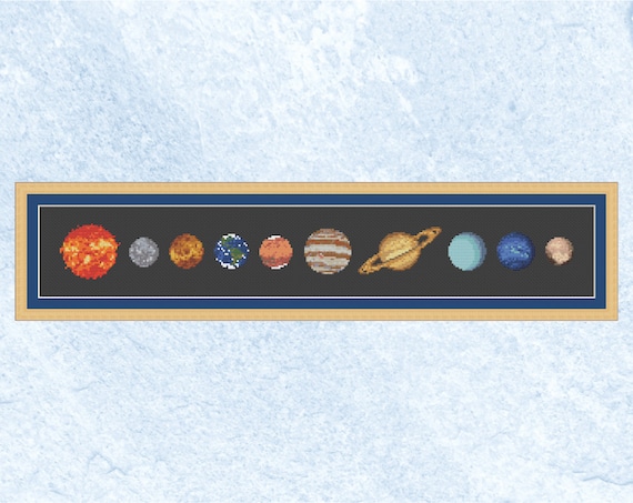 Planets Sun and Pluto Cross Stitch Pattern Astronomy and - Etsy