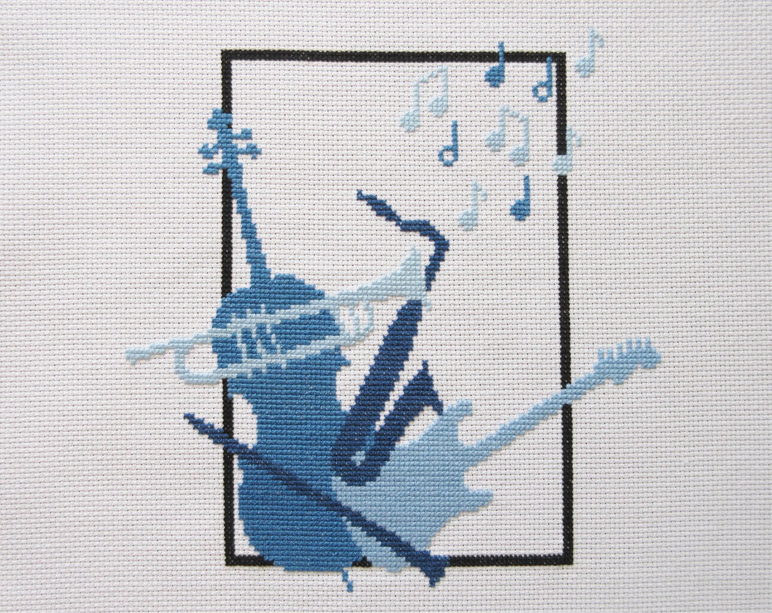 Music Cross Stitch Pattern, Silhouette Musical Instruments, Cello ...