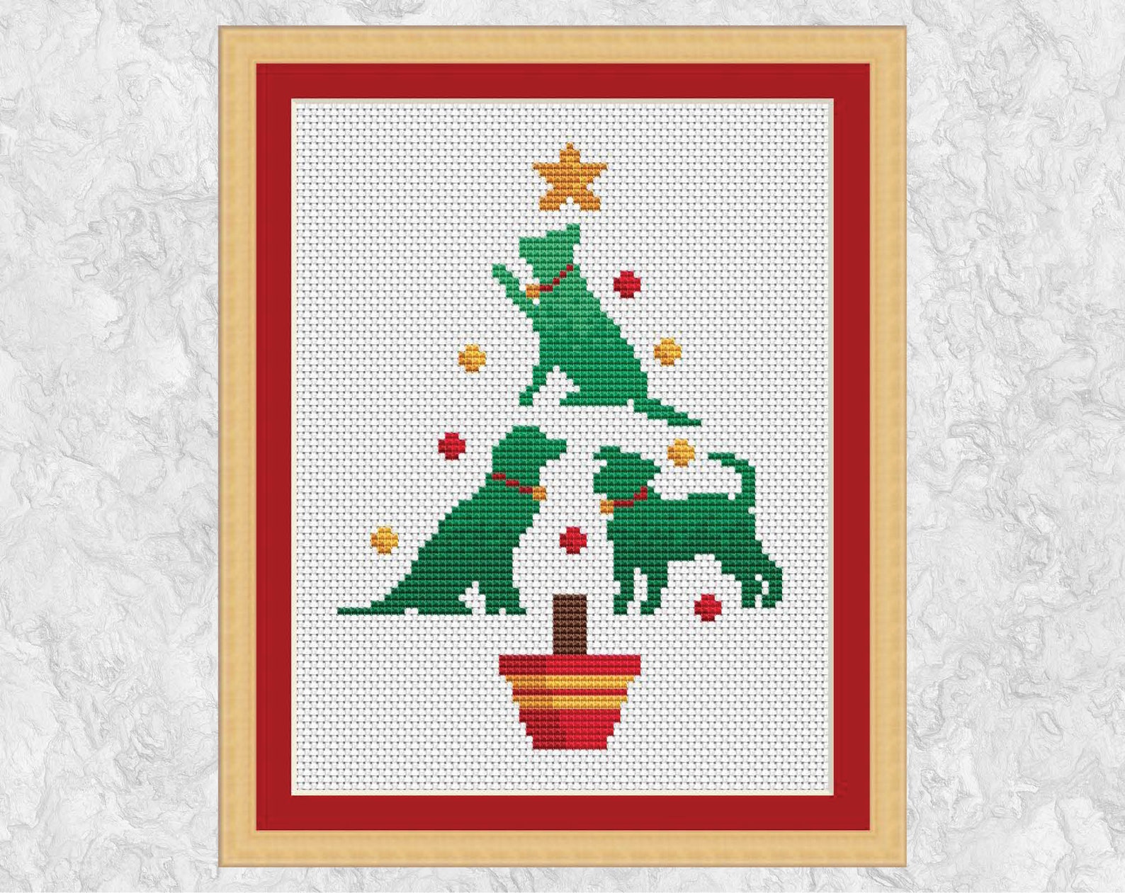 Dog Christmas Tree Cross Stitch Pattern Pet Lover Christmas - Etsy