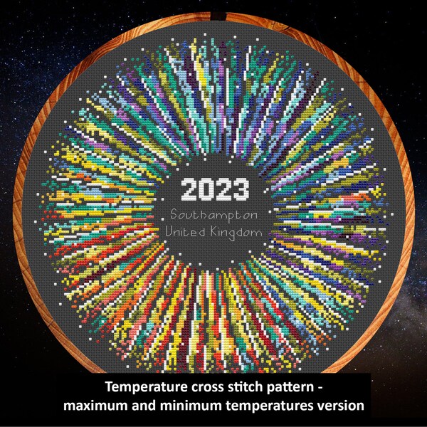 Temperature Tree Cross Stitch - Etsy