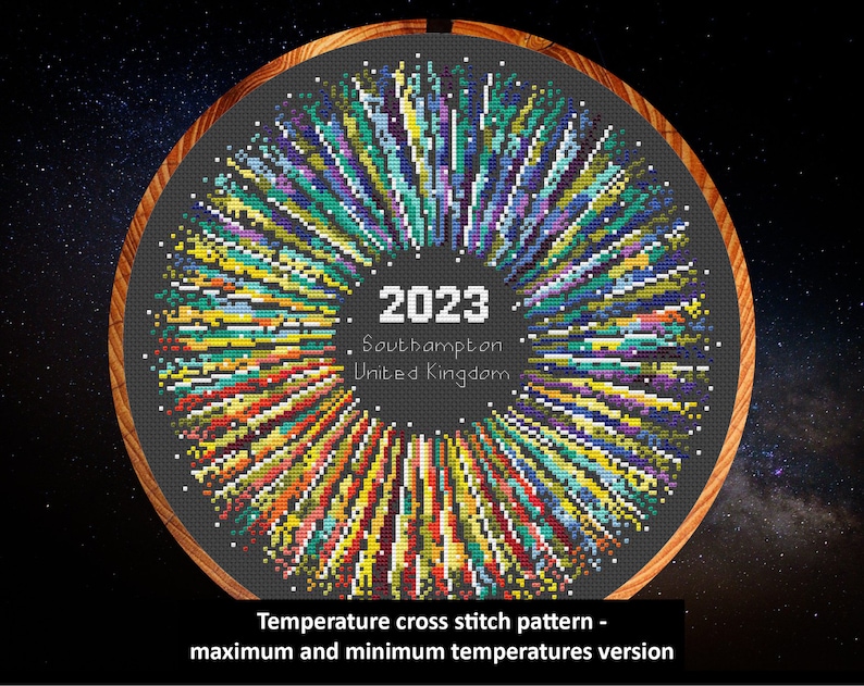 Temperature Cross Stitch Pattern Rainbow Temperature - Etsy