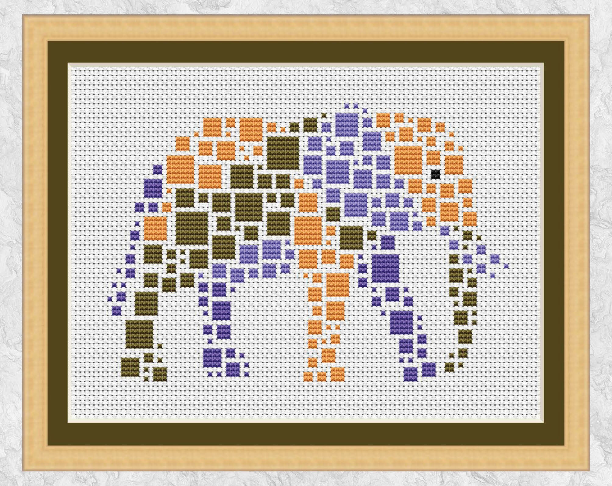 Elephant Geometric Cross Stitch Pattern Squares Elephant | Etsy UK