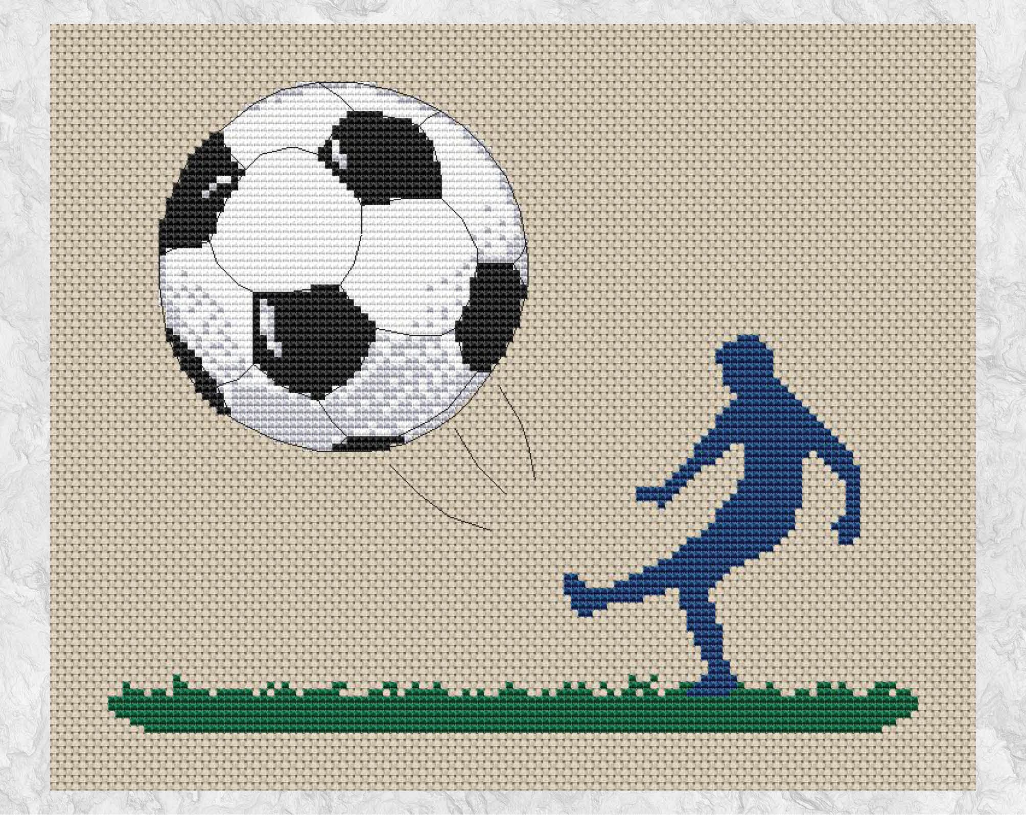 Football Cross Stitch Pattern male and Female Sport Cross - Etsy