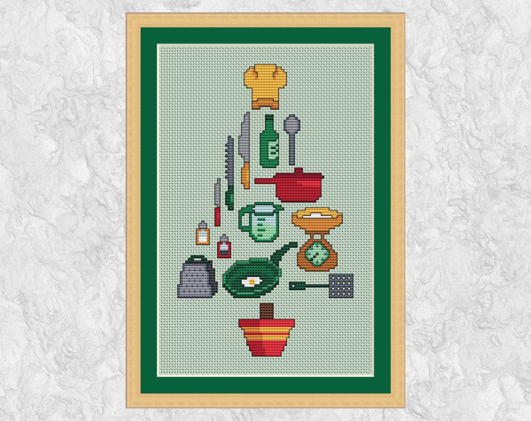 Cooking Christmas Tree Cross Stitch Pattern - Fun Gift for Anyone Who ...
