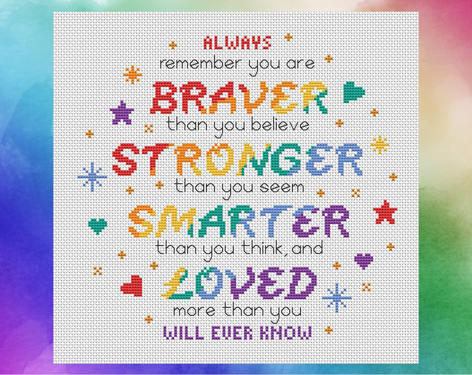 Inspirational Cross Stitch Pattern Quote Positivity Mental - Etsy