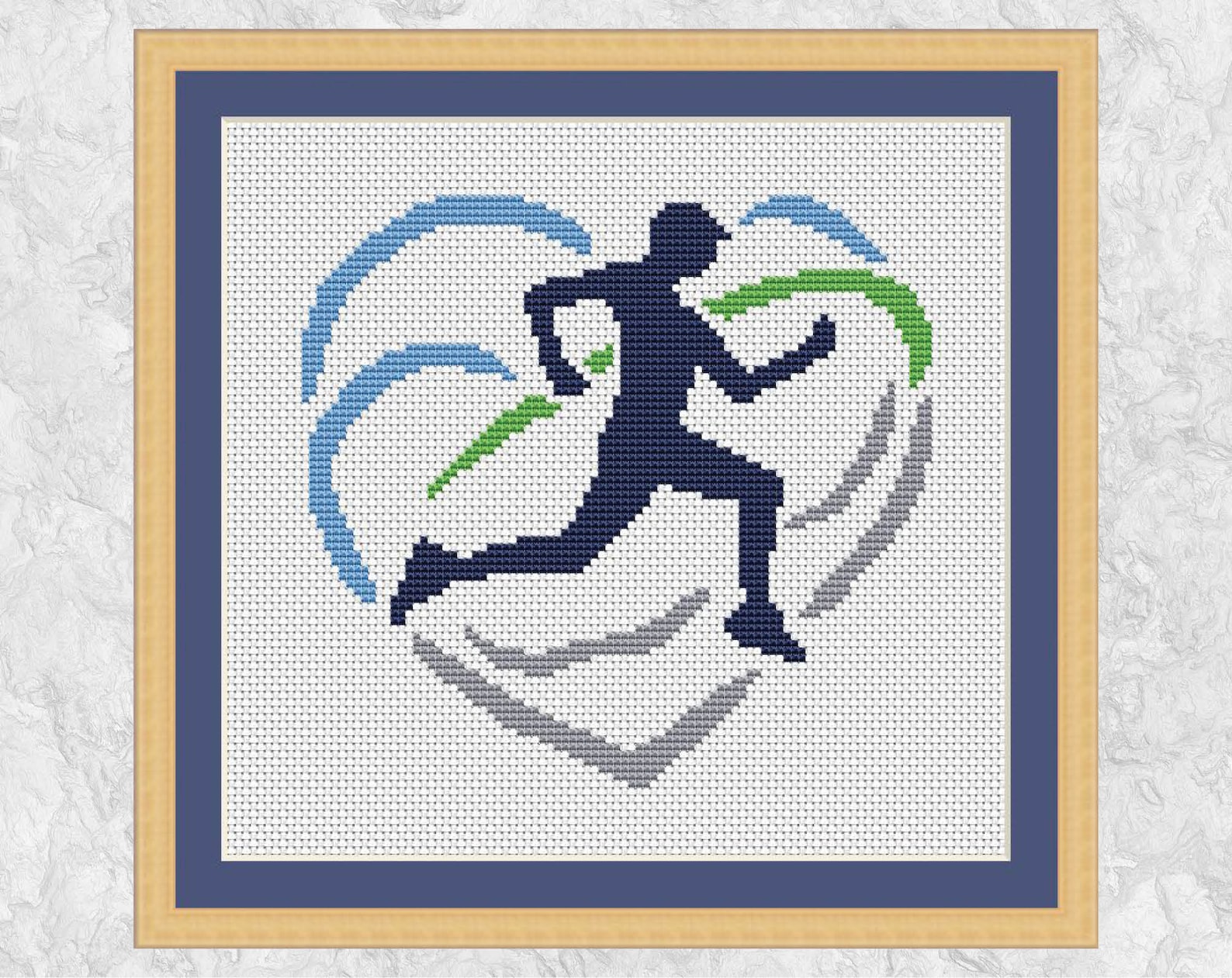 Running Cross Stitch Pattern Gift for Runner Sport Heart - Etsy