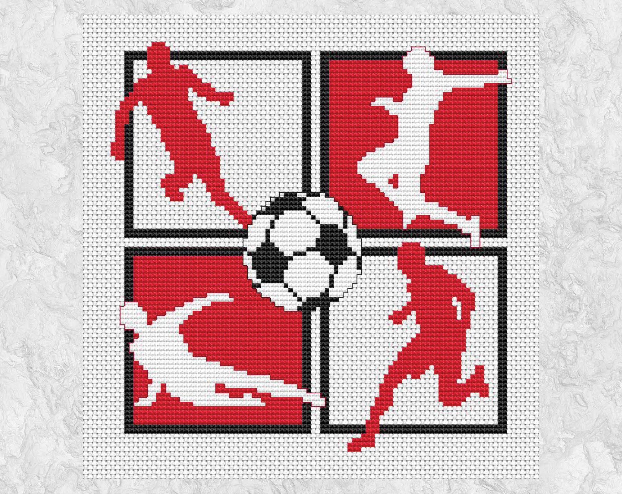 Football Cross Stitch Pattern Soccer Players Silhouettes - Etsy