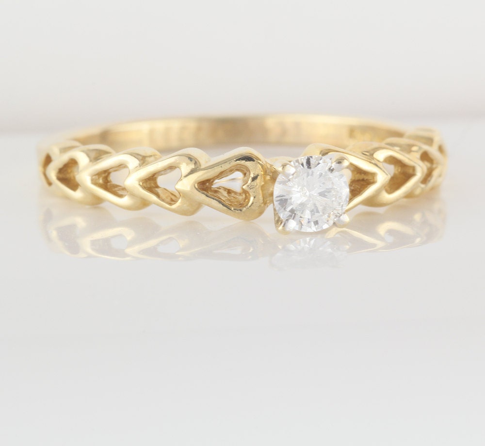 10K Gold Vintage Ring Promise Ring for Her Vintage Diamond - Etsy