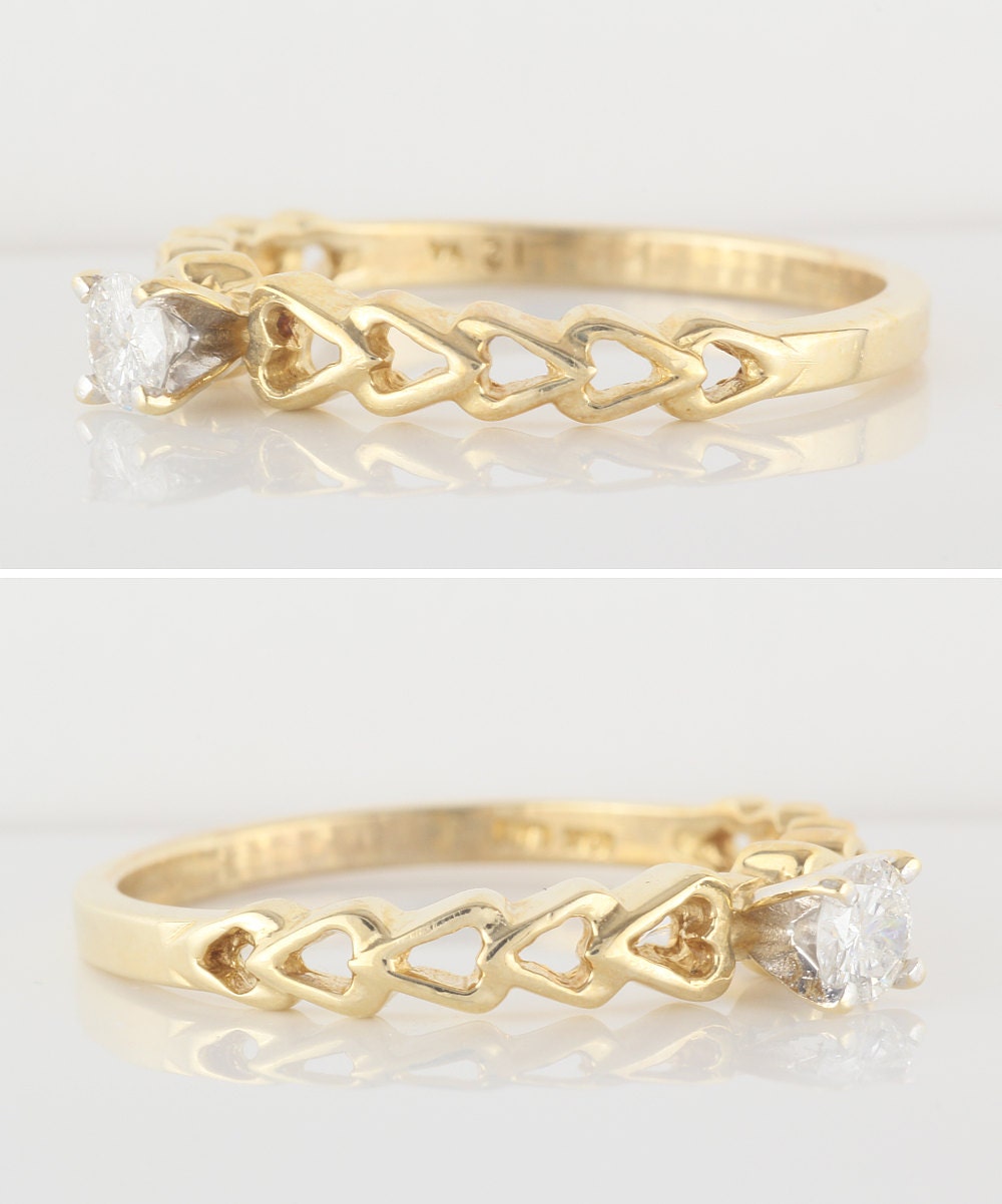 10K Gold Vintage Ring Promise Ring for Her Vintage Diamond - Etsy