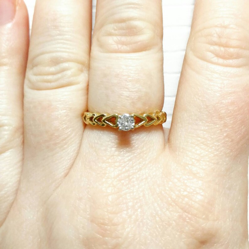10K Gold Vintage Ring Promise Ring for Her Vintage Diamond - Etsy