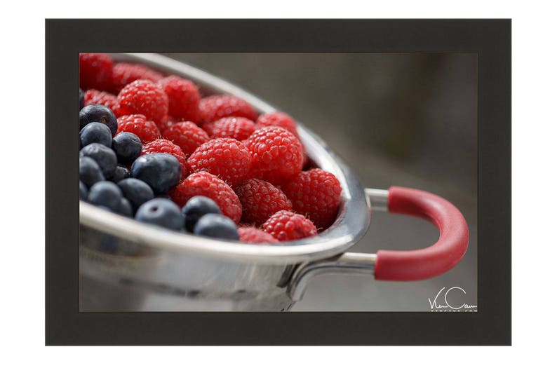 Colander Blueberries and Raspberries, Kitchen Photography,kitchen Decor ...