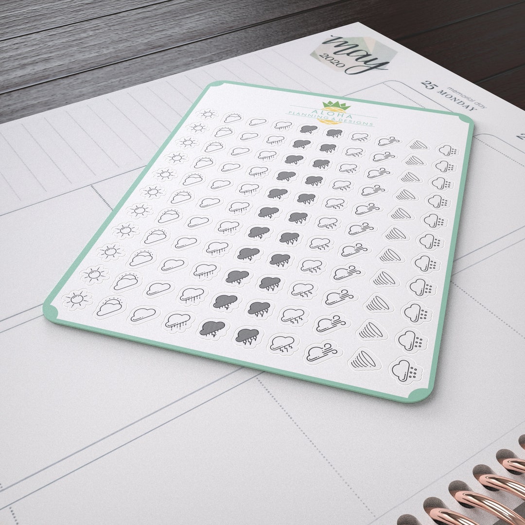 SMALL/TINY Weather Sampler Sheet Icon Stickers - Etsy