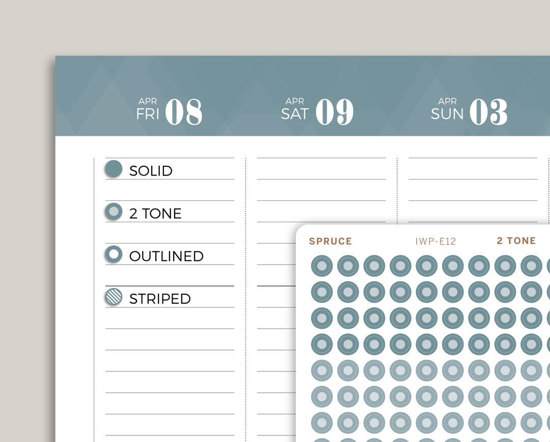 Mini Circle Stickers for 2022 Inkwell Press Planners IWP-E12 - Etsy