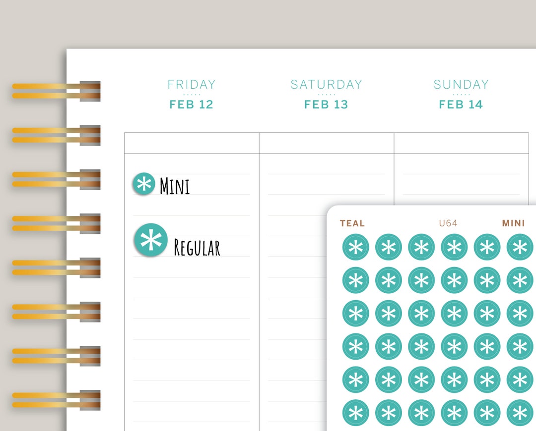 Asterisk Bullet Journal Circle Planner Stickers for Makse Life Planner ...