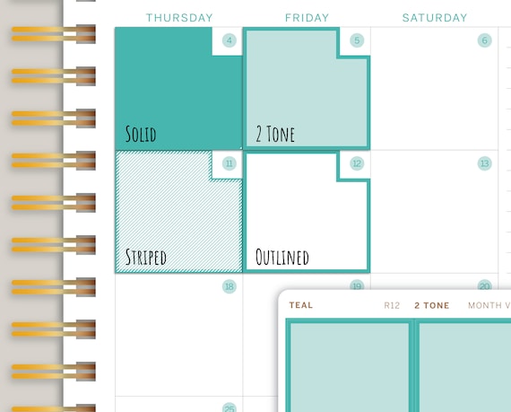 Monthly Box With Date Cut-out Planner Stickers for Makselife | Etsy