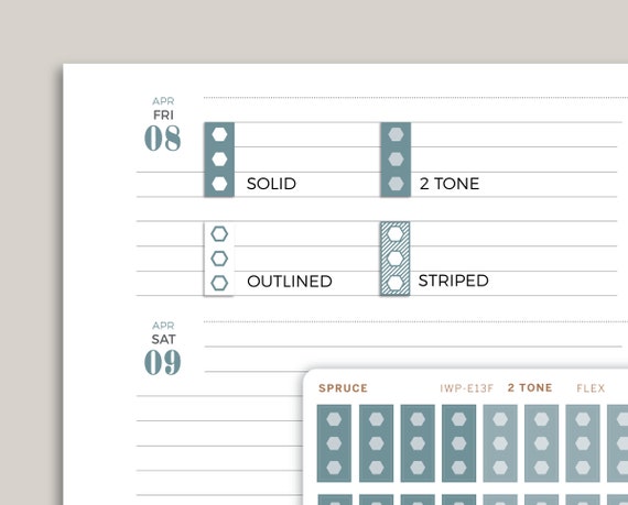 FLEX 3 Hexagon Checklist Planner Stickers for 2022 Inkwell | Etsy