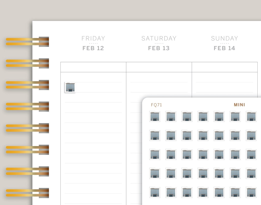 Office Building Emoji Icon Mini Planner Stickers FQ71 - Etsy