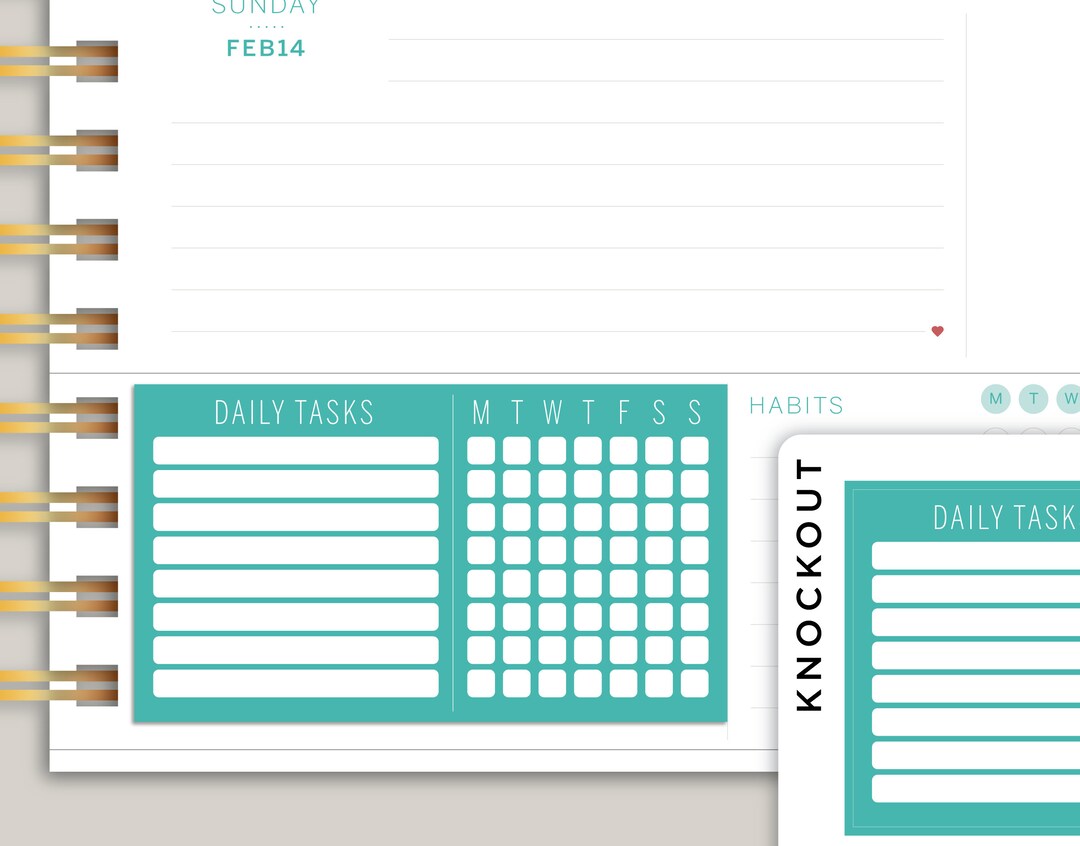 Daily Tasks Checklist Planner Stickers for Makselife Planner R90 - Etsy