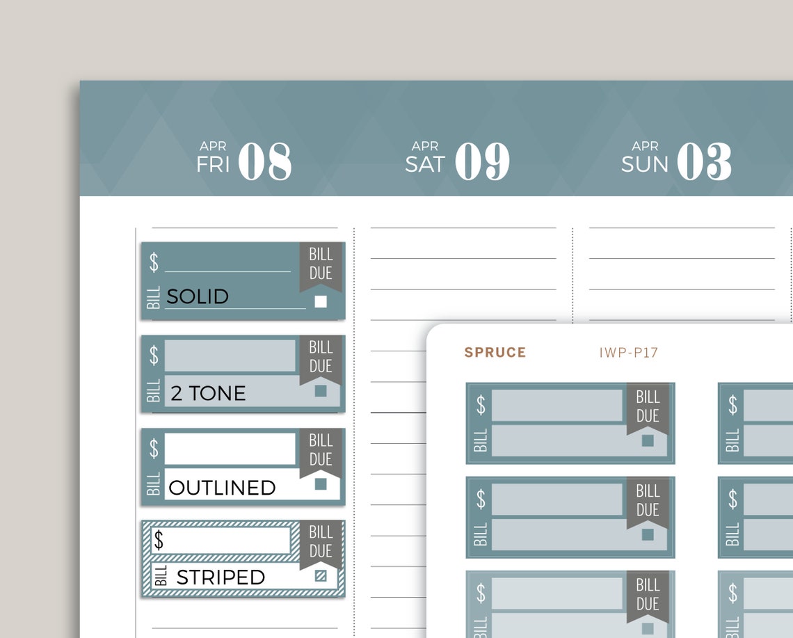 Bill Due Label Planner Stickers for 2022 Inkwell Press - Etsy