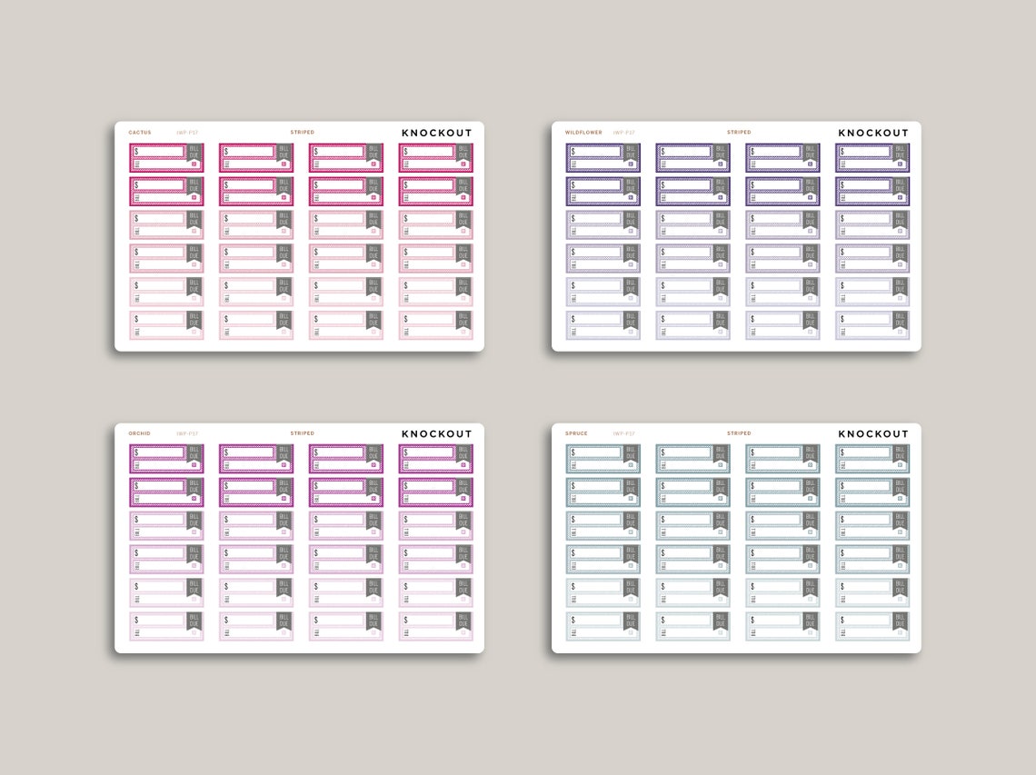 Bill Due Label Planner Stickers for 2022 Inkwell Press | Etsy