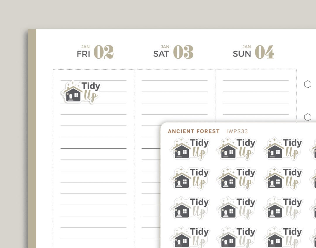 Tidy up Planner Stickers for Inkwell Press Planners IWPS33 - Etsy