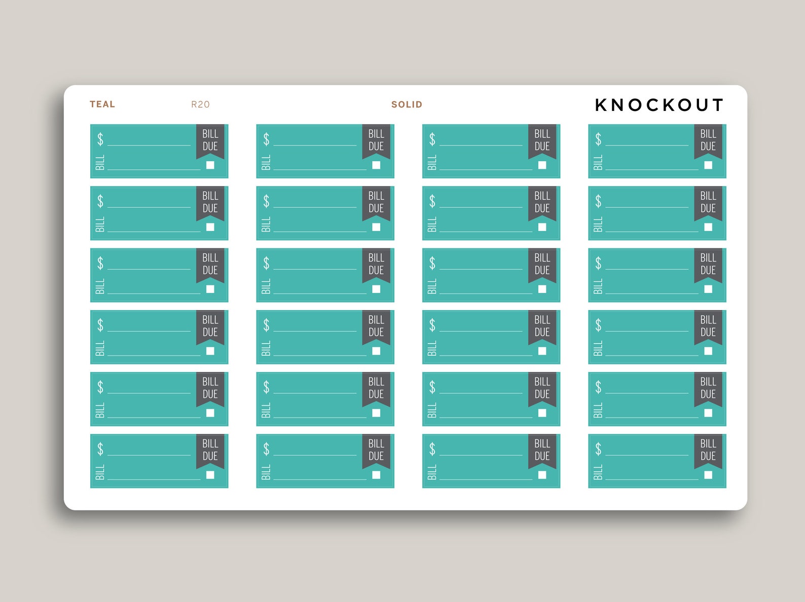 Bill Due Label Planner Stickers for Makse Life Planner R20 - Etsy