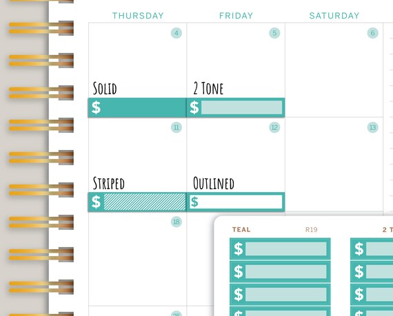 Dollar Sign Month Label Planner Stickers for Makselife Planner | Etsy