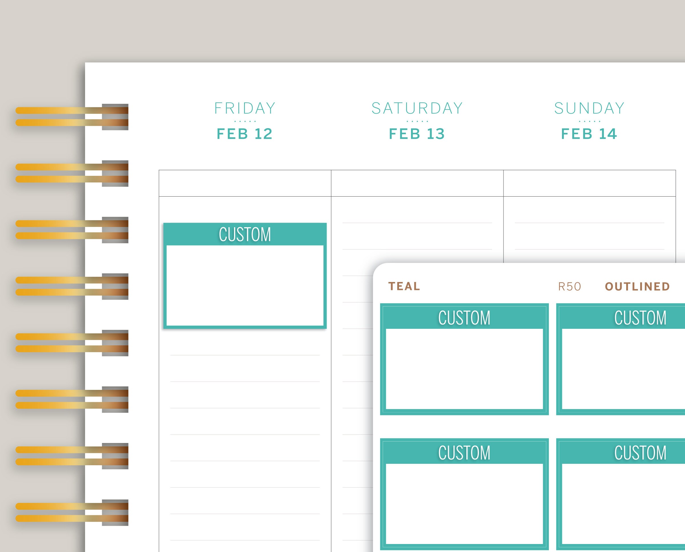 CUSTOM Outlined Half Box With Label Stickers for Makselife - Etsy