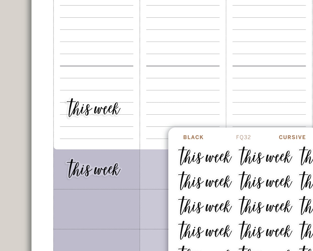 Transparent This Week Planner Sticker FQ32 - Etsy