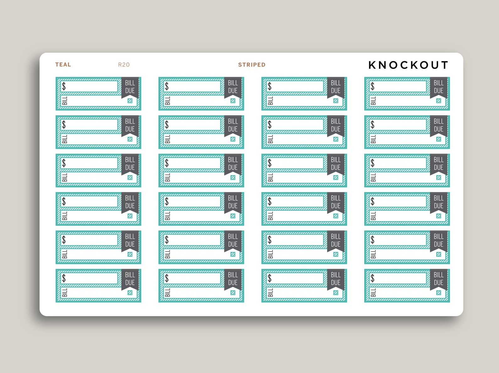 Bill Due Label Planner Stickers for Makse Life Planner R20 - Etsy