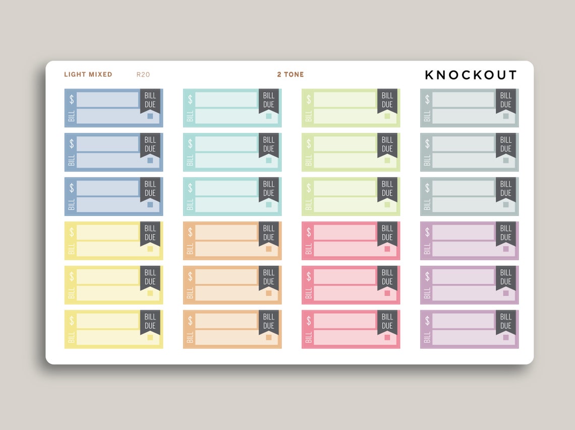Bill Due Label Planner Stickers for Makse Life Planner R20 - Etsy