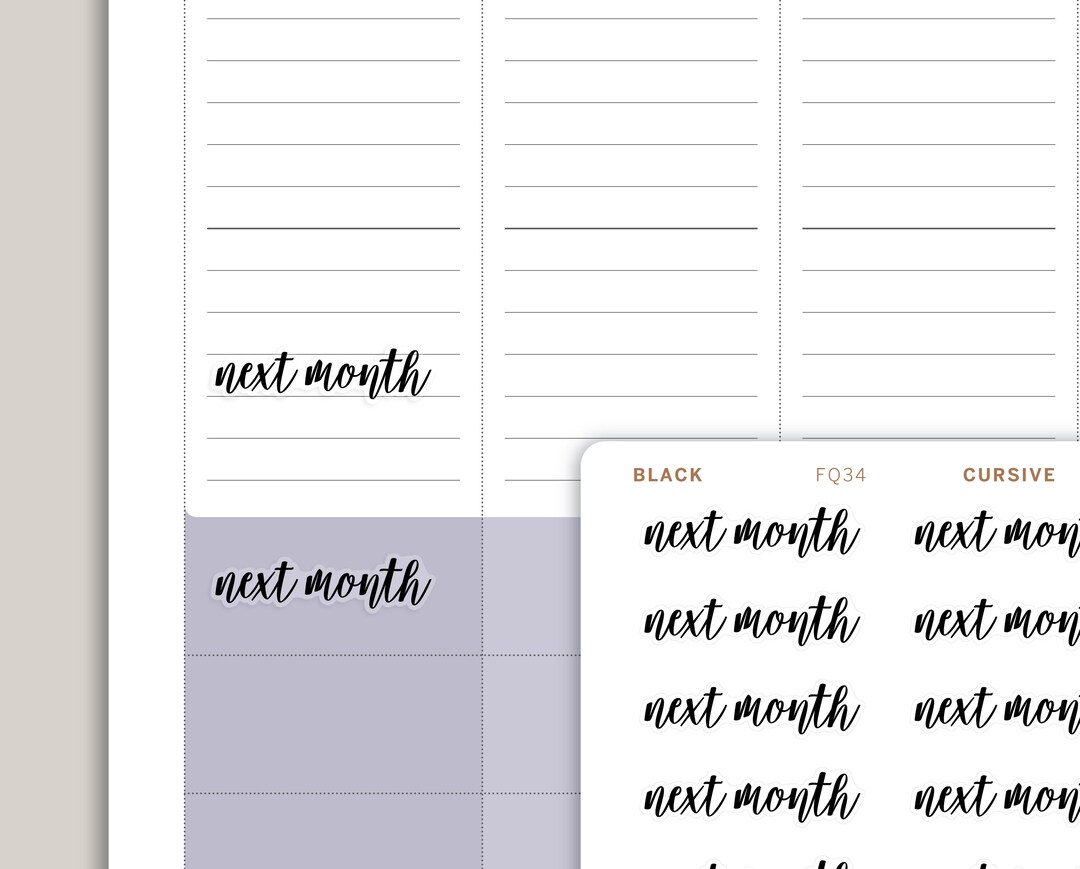 Transparent Next Month Planner Sticker FQ34 - Etsy