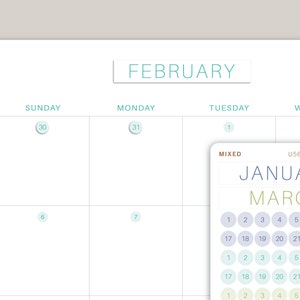 2 Tone Month Cover & Date/number Circle Planner Stickers for Makselife ...